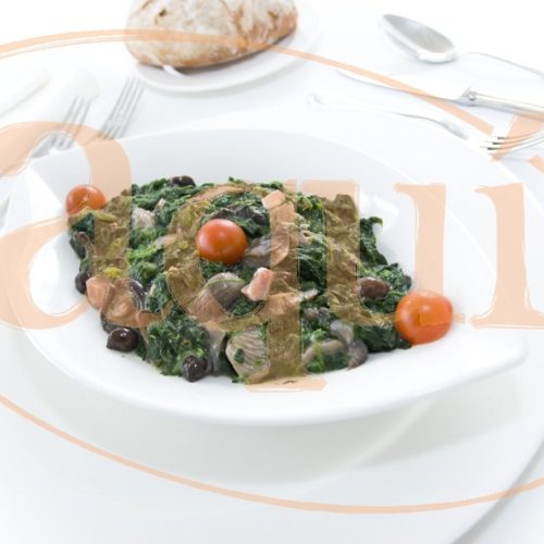 Espinacas con setas y jamón a la crema - Supermercados Plenus